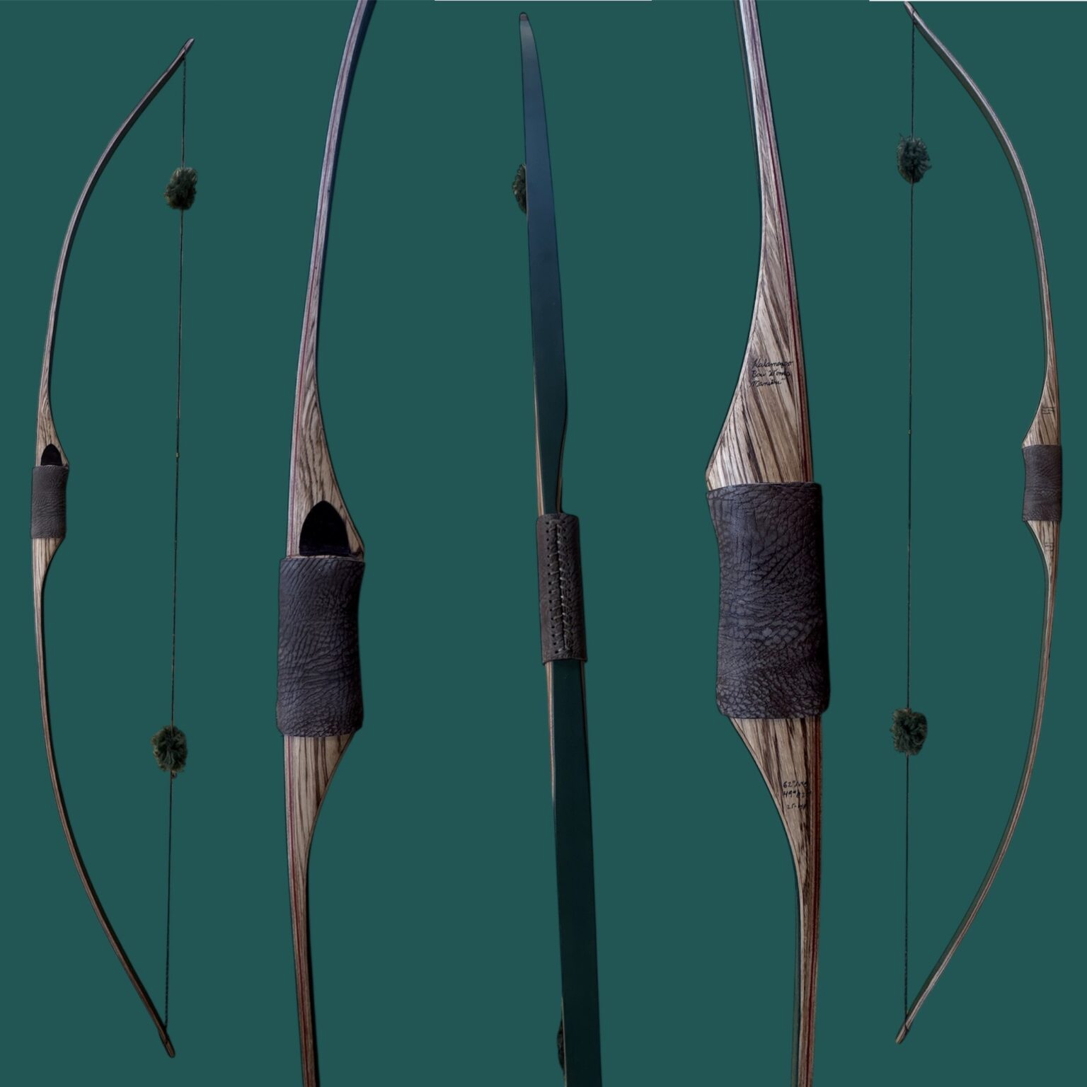 62″ RH Manitou Longbow, 49#@28″ - Kalamazoo Bow Works