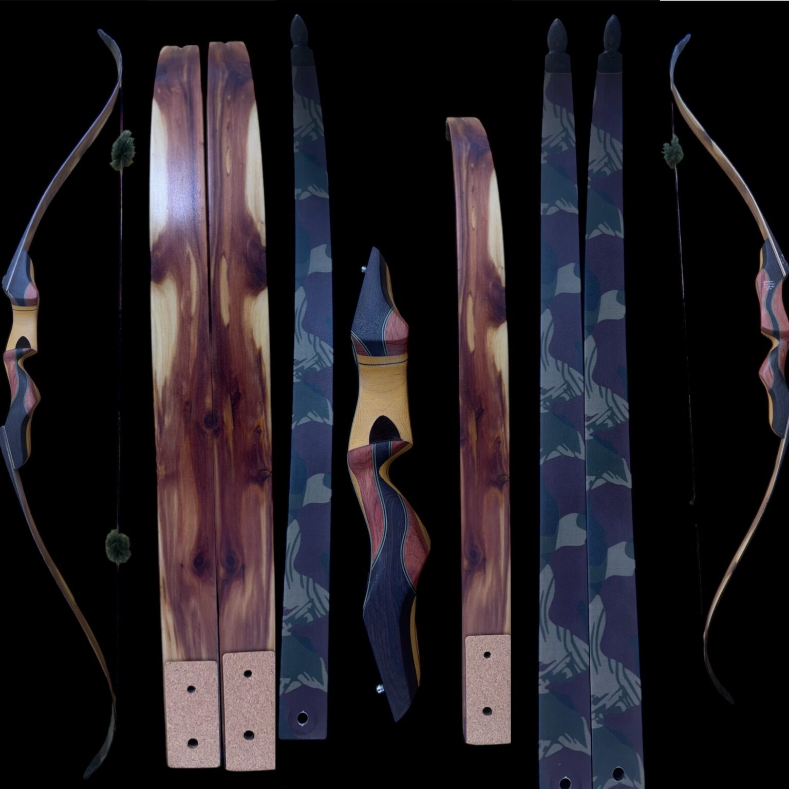 62″ RH Heritage Takedown Recurve, 47#@28″ - Kalamazoo Bow Works